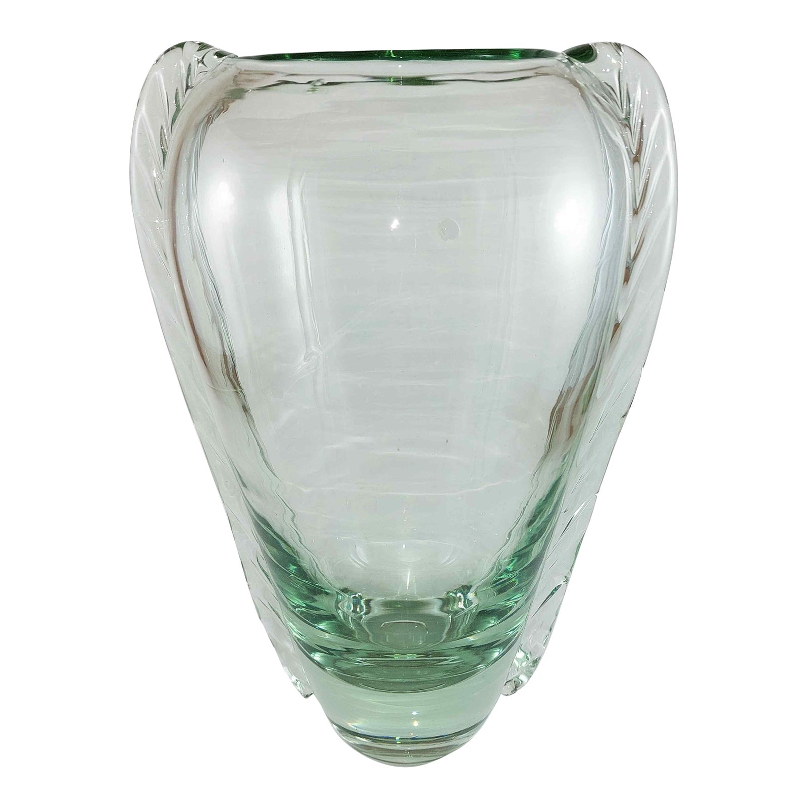 1960s Italy Pale Green Glass Hand Blown Large Vase, Attributed to ...