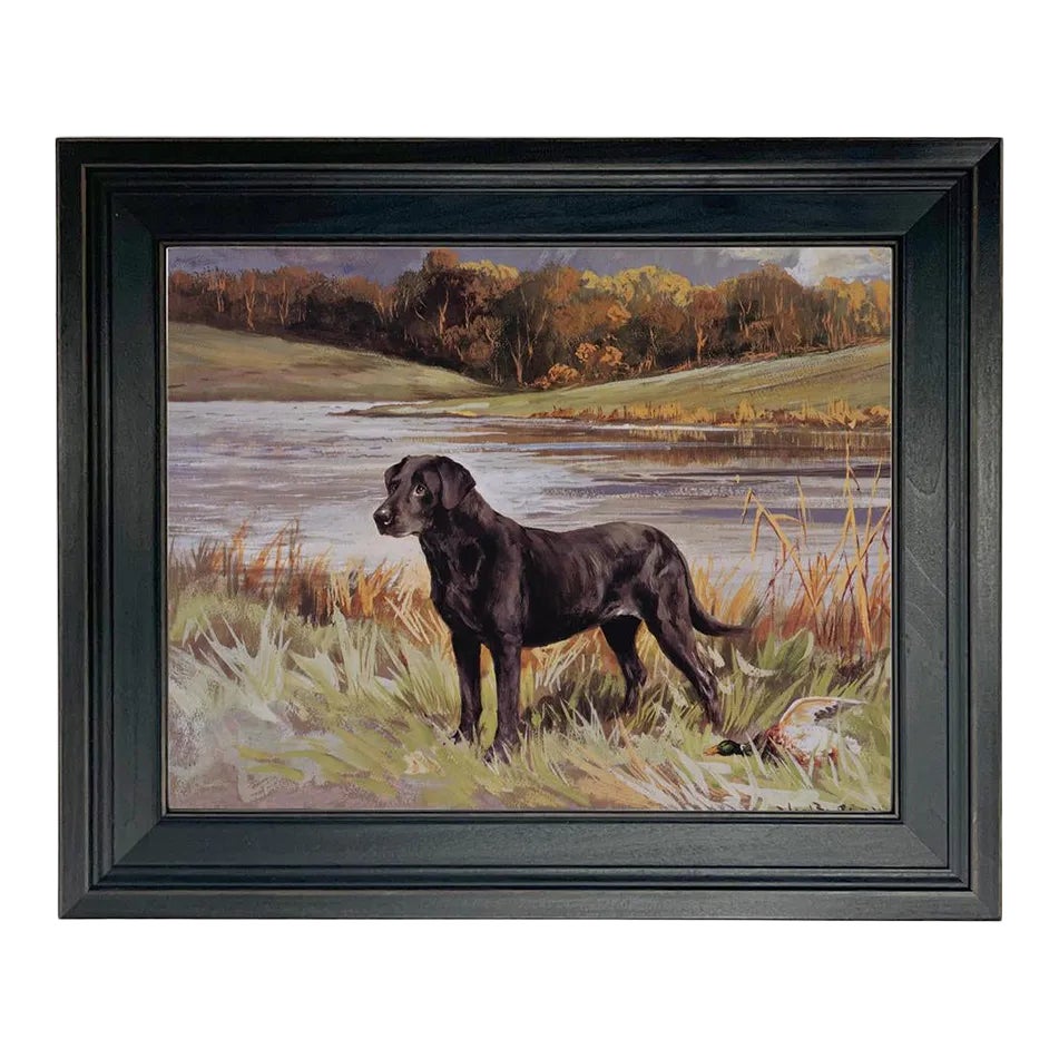 Labrador Retriever With Duck Oil Painting Print on Canvas in Distressed ...