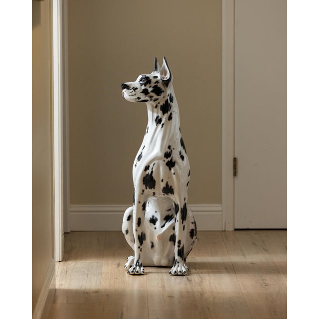 Vintage Life-Size Italian Ceramic Great Dane Sculpture – 38” | Chairish