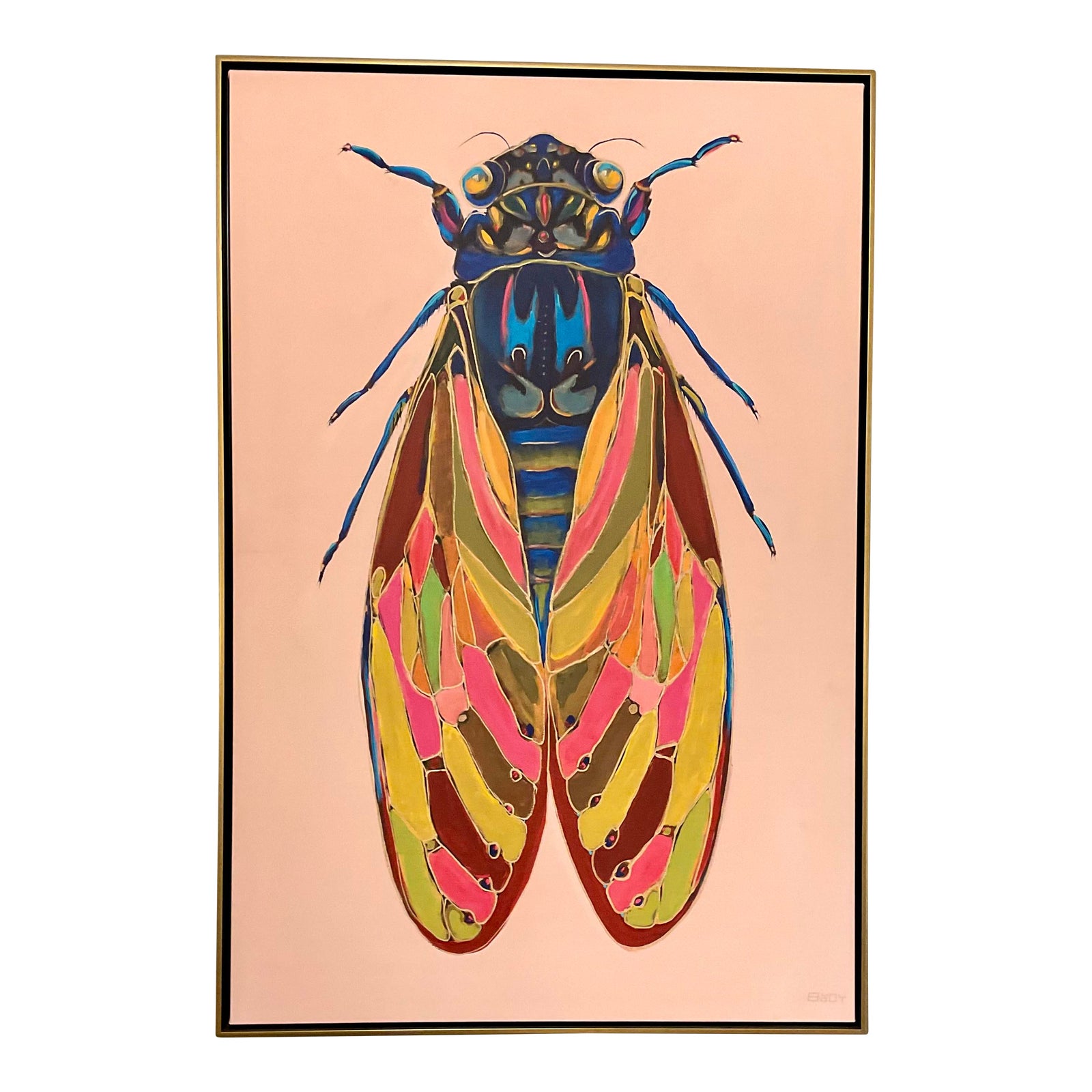 Organic Modern “17 Years” Insect Giclee on Canvas | Chairish
