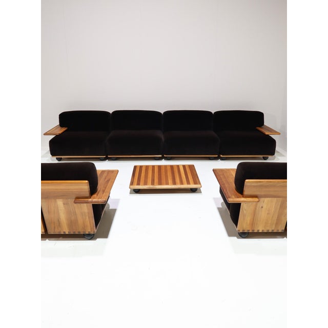 Pianura Modular Seating Group in Brown Mohair by Mario Bellini for ...