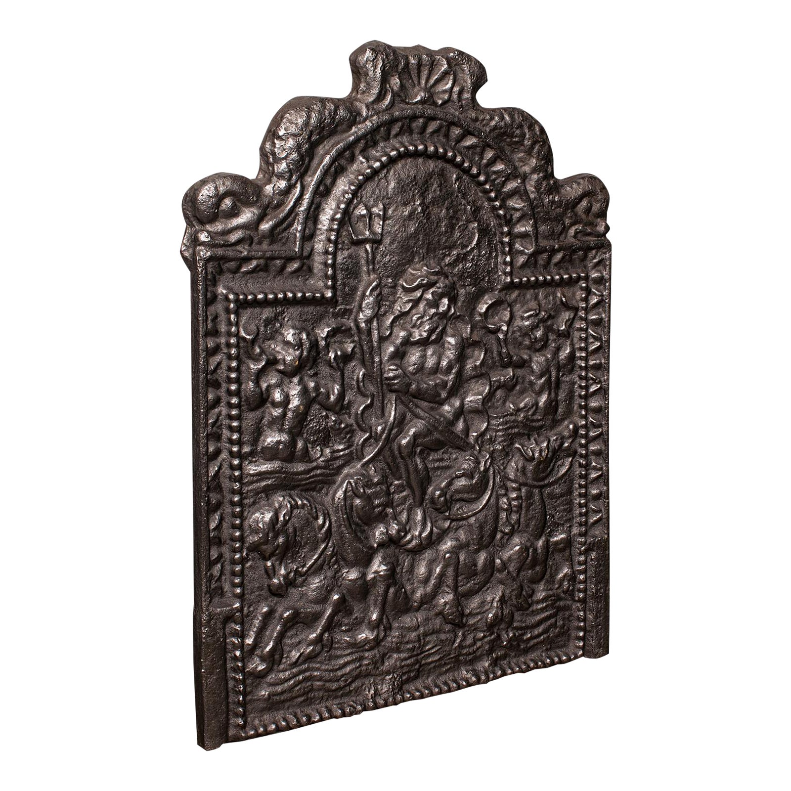 1800 Large Antique Decorative Fire Back | Chairish