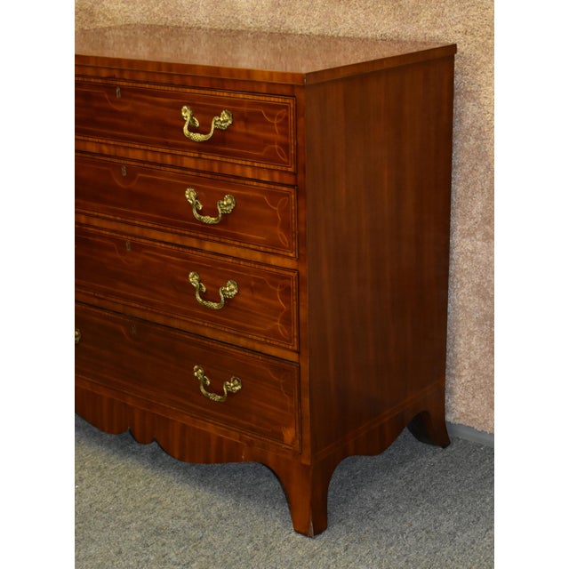 Vintage Stuart Swan Inlaid Mahogany Regency Style Four Drawer Chest of ...
