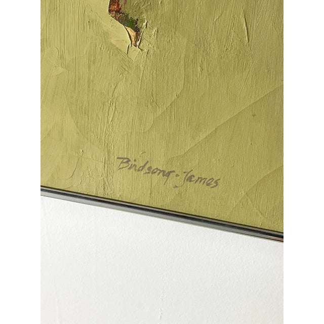 Vintage Postmodern Abstract Landscape Signed Oil Painting | Chairish