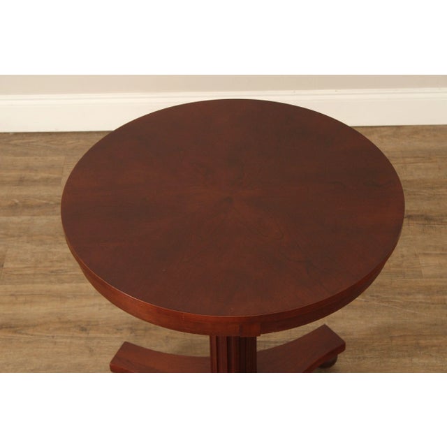 Ethan Allen 'Medallion' Collection Round Cherry Pedestal Side Table | Chairish