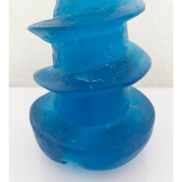 Rick Beck "Small Blue Screw" Glass Fine Art Sculpture, Late 20th ...