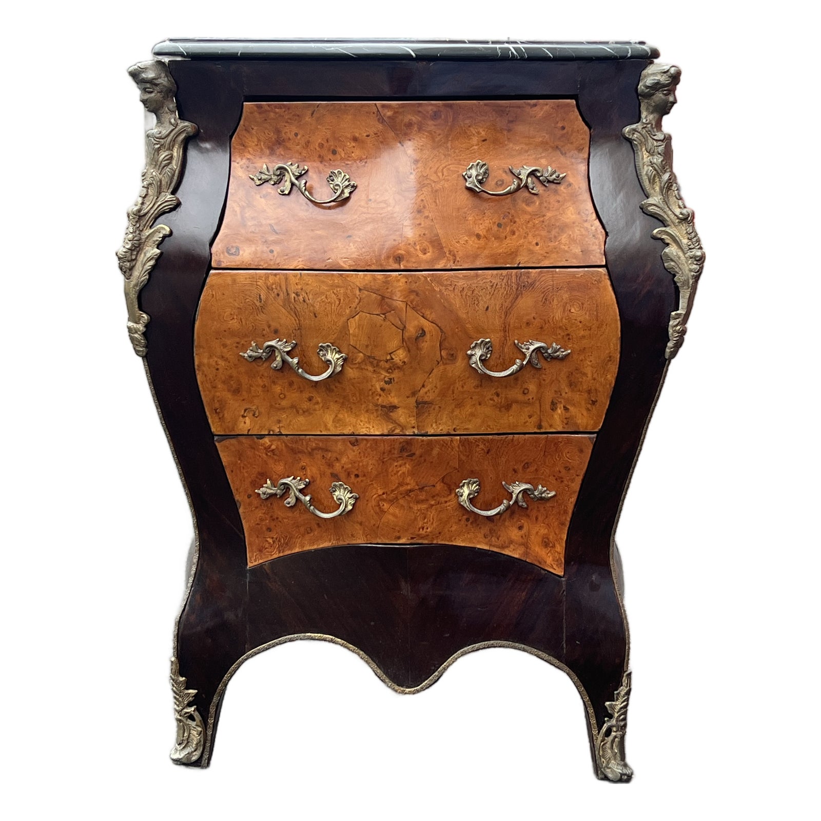 Vintage Louis XV Style Bombay Commode Chest of Drawers | Chairish