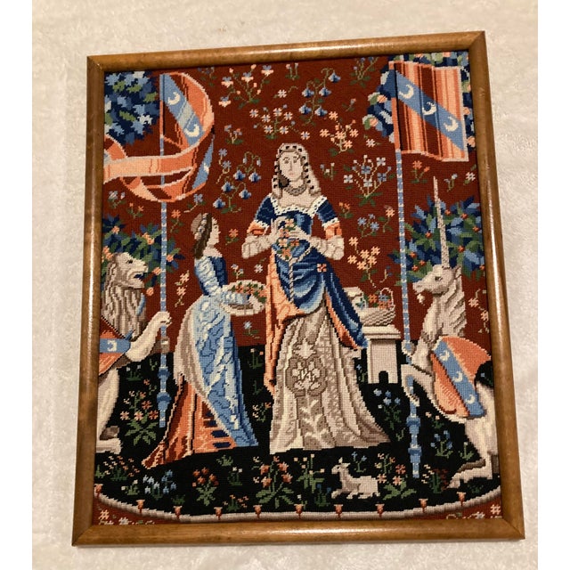 1980s Vintage Finished Framed Needlepoint Works / Tapestry Antique ...