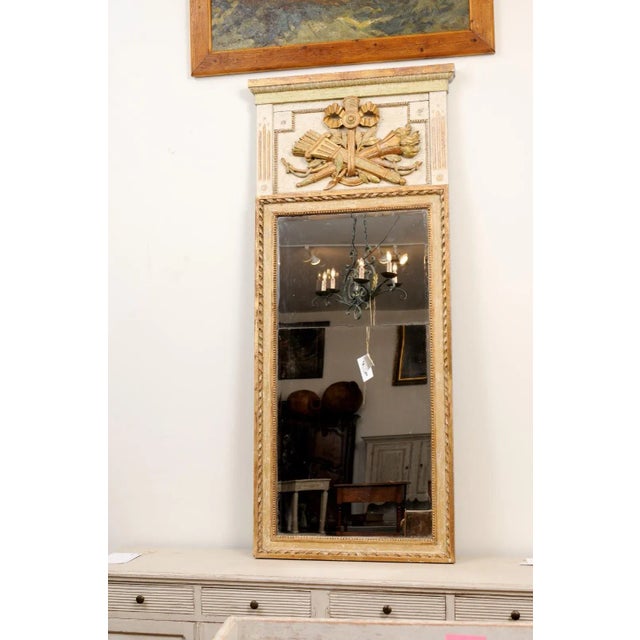 Swedish Gustavian Period 1780s Painted Giltwood Mirror with Carved ...