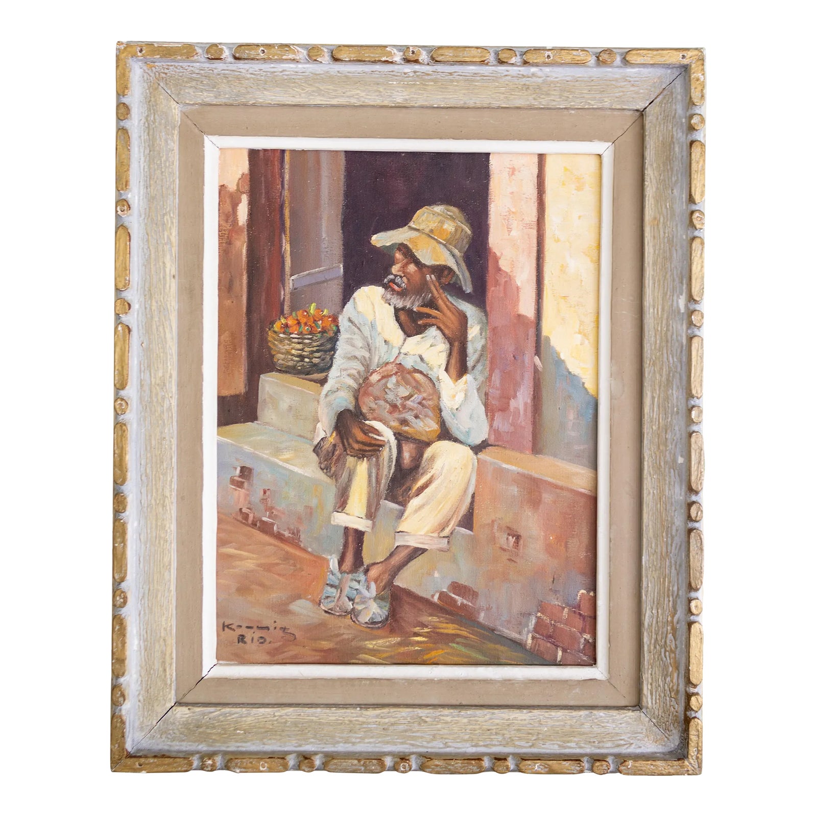 Figurative Painting of a Brazilian Man in Rio by Alfred Koenig | Chairish