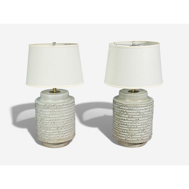 David Cressey, Earthtone Glaze Ceramic, Large Table Lamps, Usa, 1970s ...