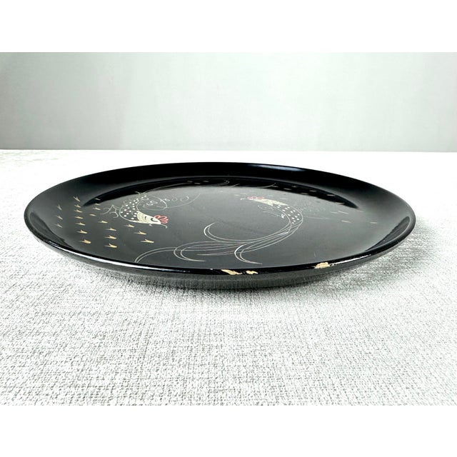 Mid Century Era Japanese Hand Painted Lacquer Serving Tray With Bird ...