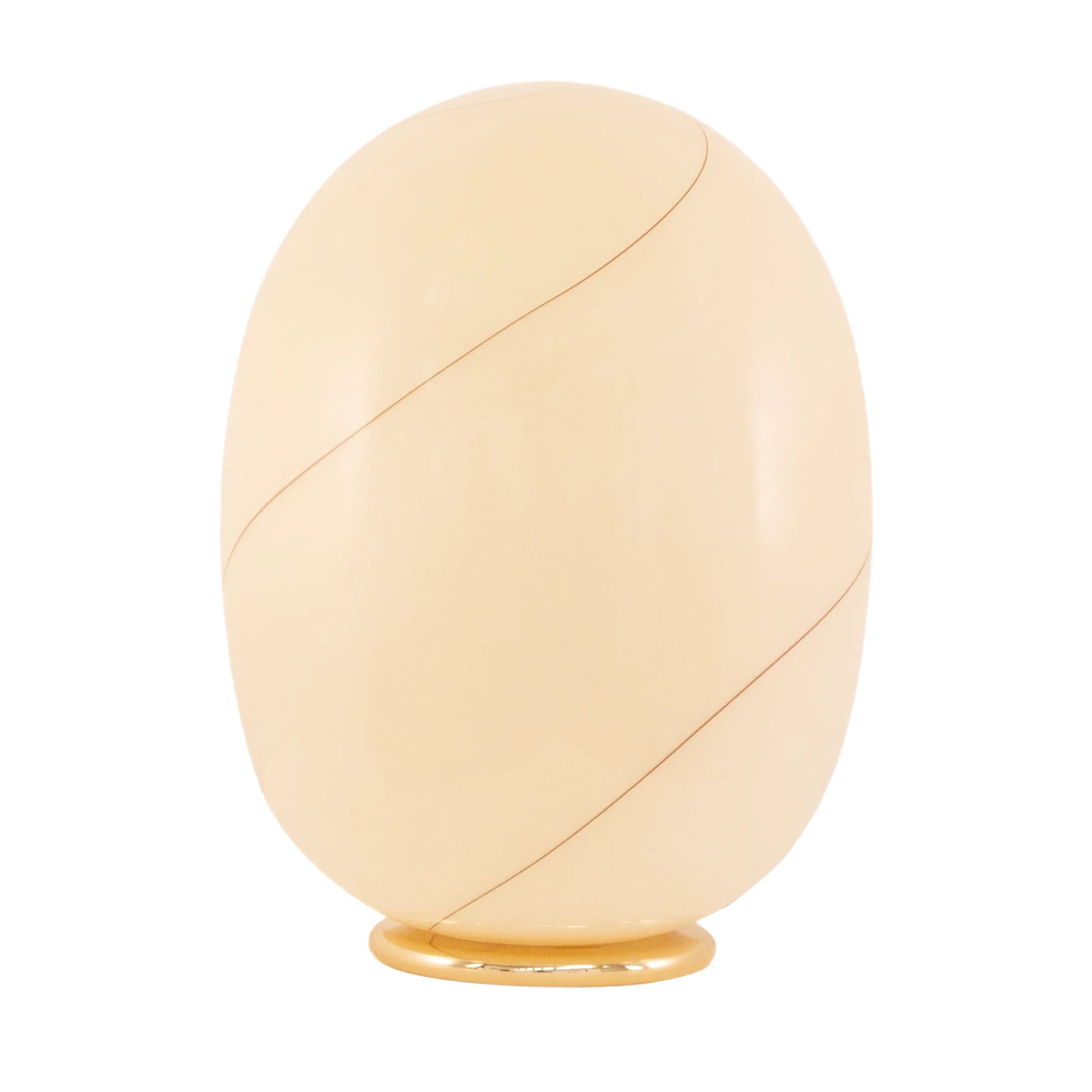 Large Italian Murano Cream-Colored Glass Lamp with Filigree and Brass ...