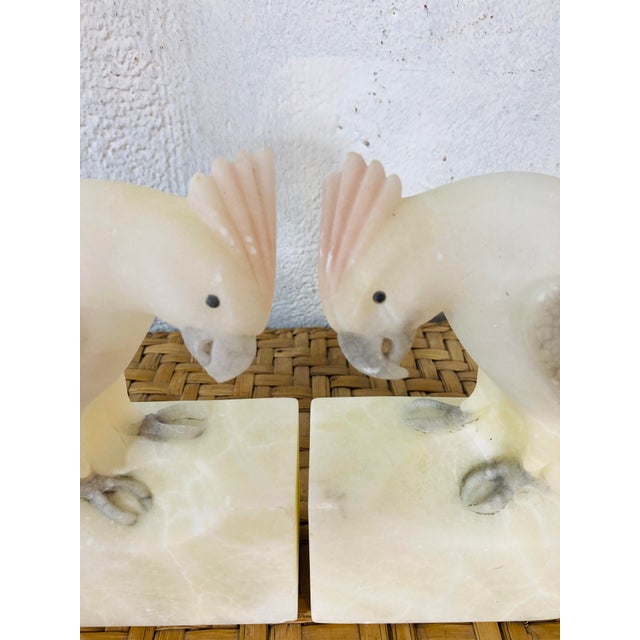 Alabaster Parrot Bookends | Chairish