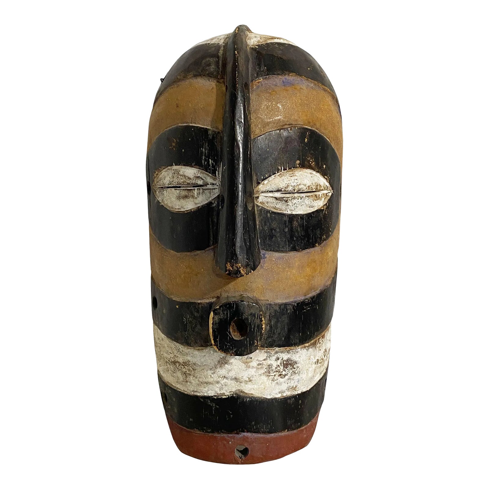 African Wooden Tribal Songye Kifwebe Mask 16.5" H | Chairish