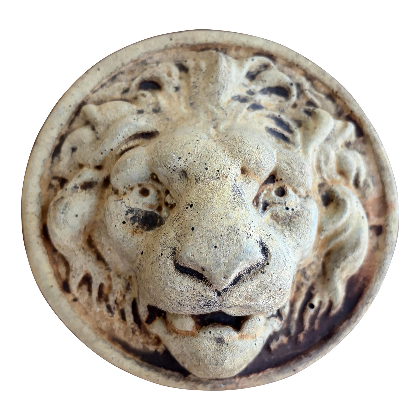 Vintage Neoclassical Grand Tour Cast Plaster Roman Lion Head Plaque ...
