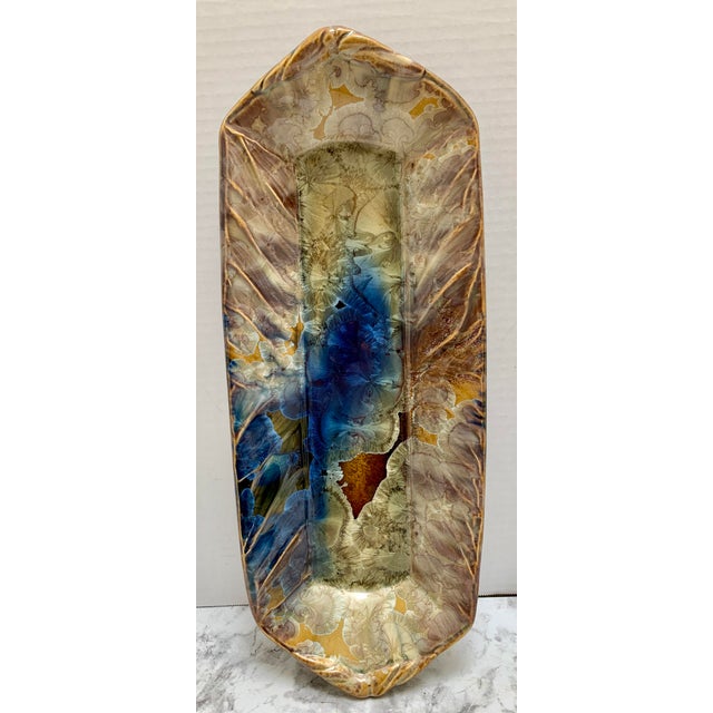 Vintage Color Burst Artisan Pottery Decor Tray | Chairish