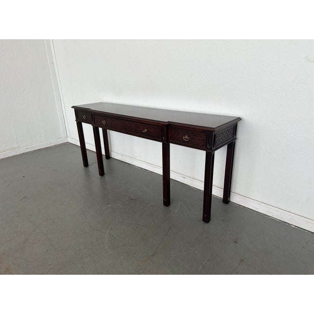 1980s Vintage Century Furniture Mahogany Console Table | Chairish