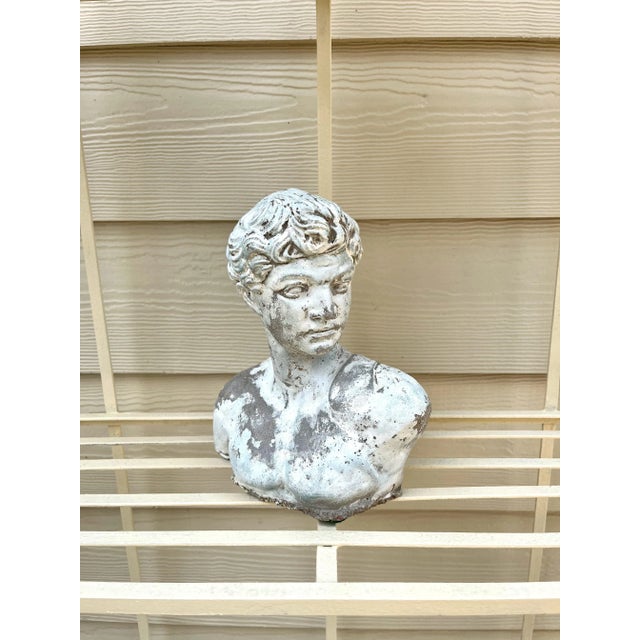 Vintage David Cast Concrete Statuary Bust | Chairish