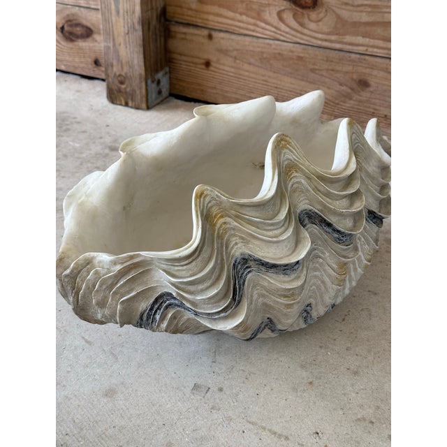 Vintage Coastal Clam Shell Cast Resin Decorative Bowl | Chairish