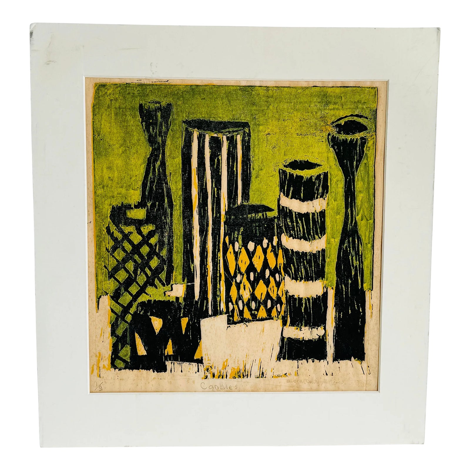 Vintage 1970 Candles Wood Block Art | Chairish