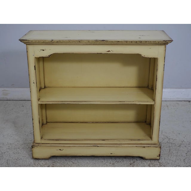 Distressed Painted Finish Rustic Open Bookcase | Chairish