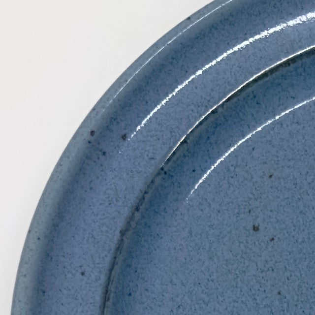 Mid 20th Century Chunky Speckled Blue Pottery Side Plates by Dansk ...