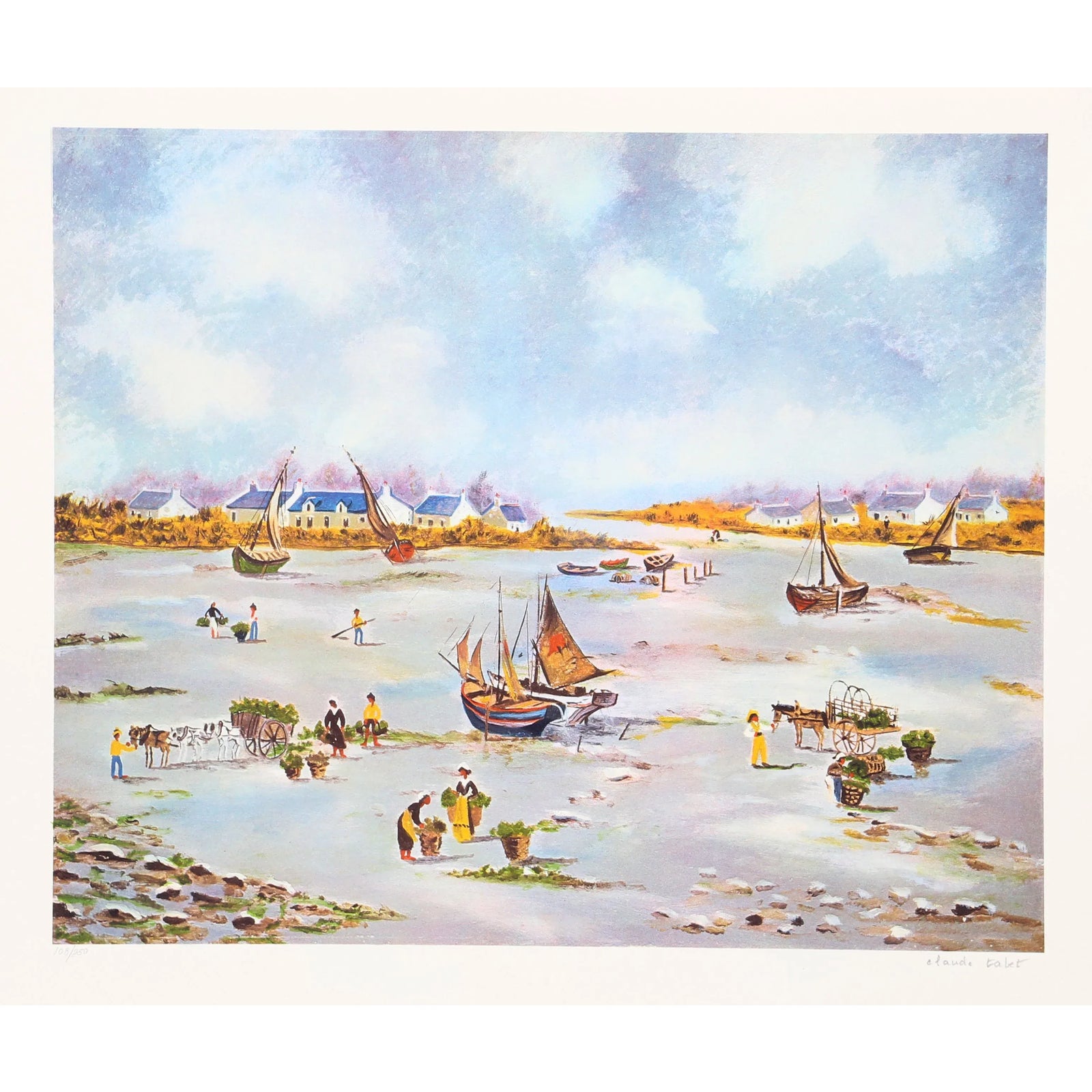 Claude Tabet - Dry Dock Lithograph | Chairish