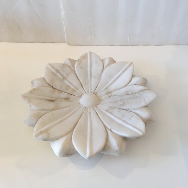 White Marble Lotus - Flower Hand - Made Plate | Chairish