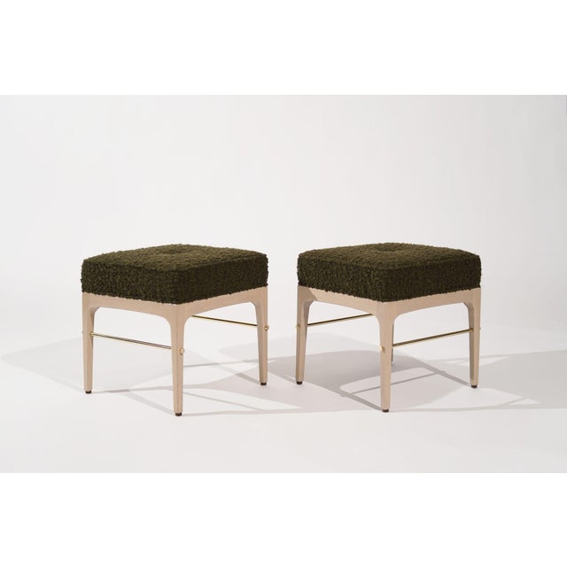 Set of 2 Linear Stools in White Oak Series 18 | Chairish