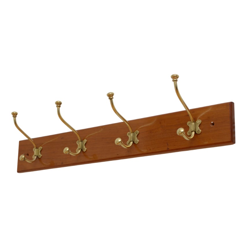 Victorian Coat Rack with Hooks in Walnut, 1880s | Chairish