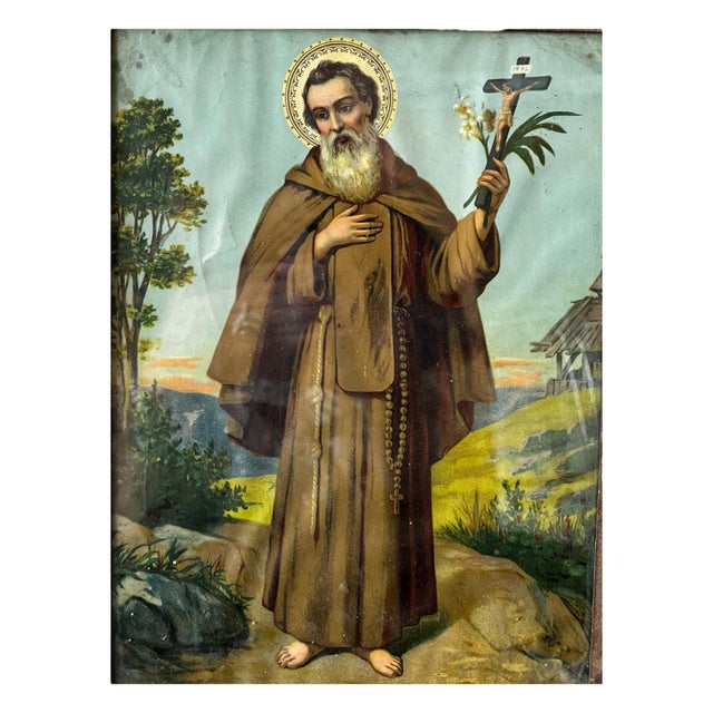 19th Century Saint Cyrus of Alexandria Retablo Print | Chairish