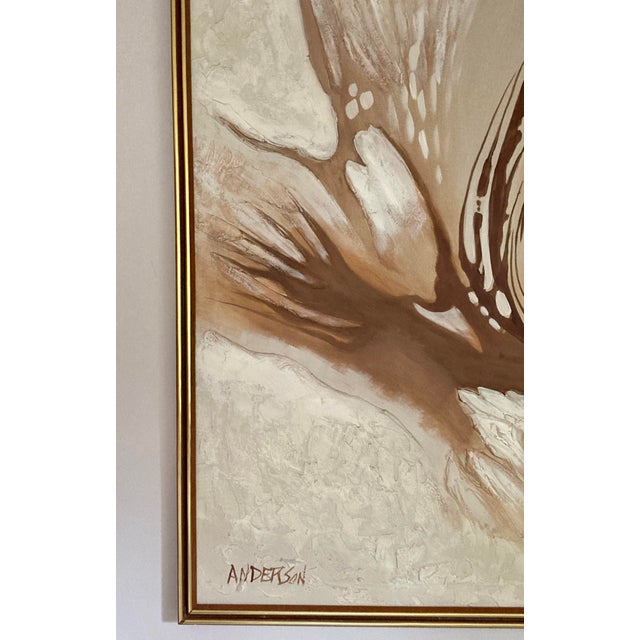 Vintage 1960s Abstract Oil Painting on Canvas Signed Anderson | Chairish