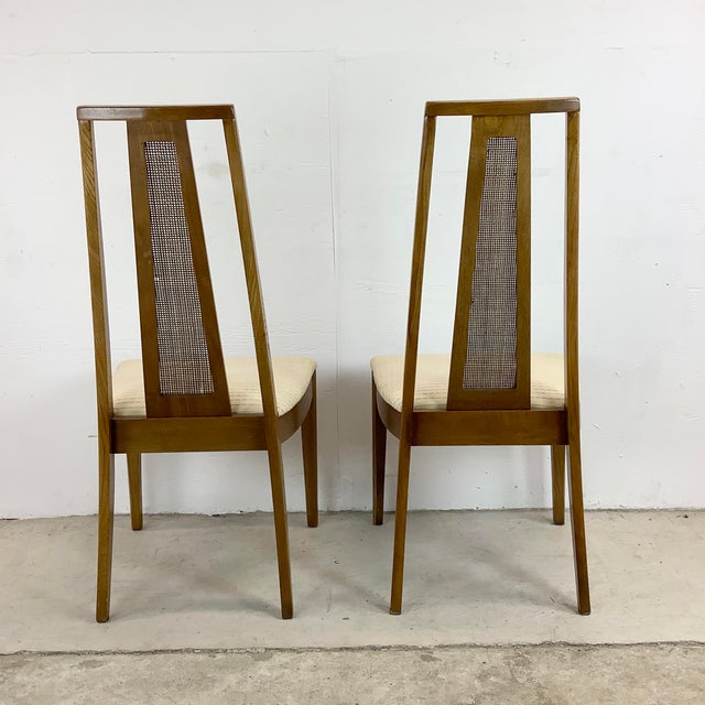 Mid-Century Modern Cane Back Dining Chairs (Set of Six) | Chairish