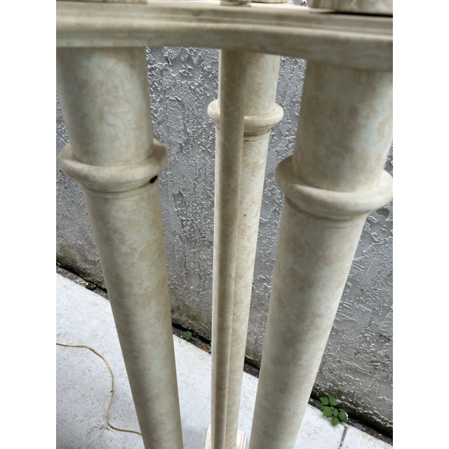 1980s Post Modern Floor Lamp With Columns and Grecian Heads | Chairish