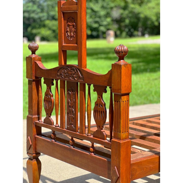 Pair Antique “ Raj” Canopy/Four Poster Indian Bed Frames | Chairish