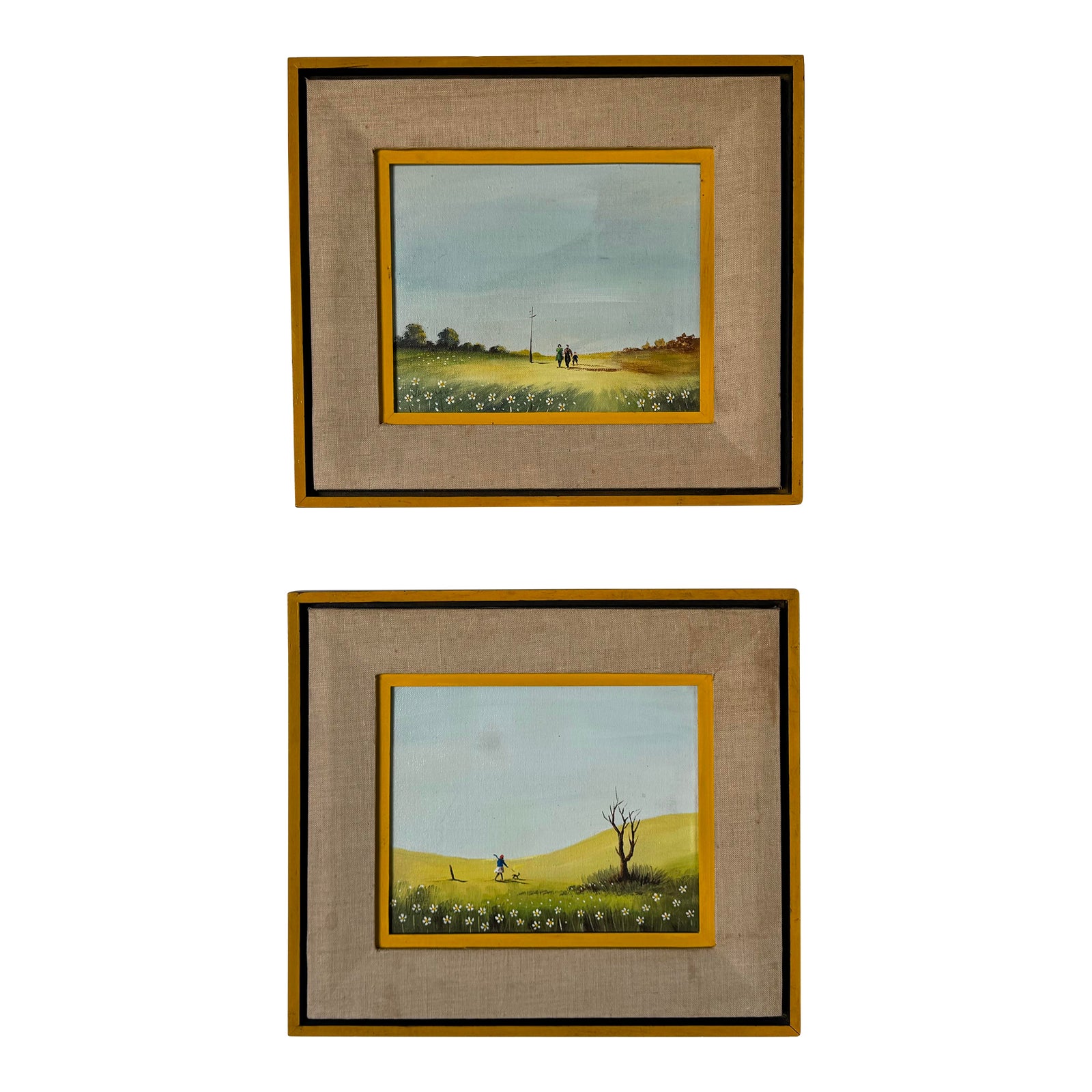 70's Vintage Bergara Impressionist Figurative Landscape Oil Paintings ...