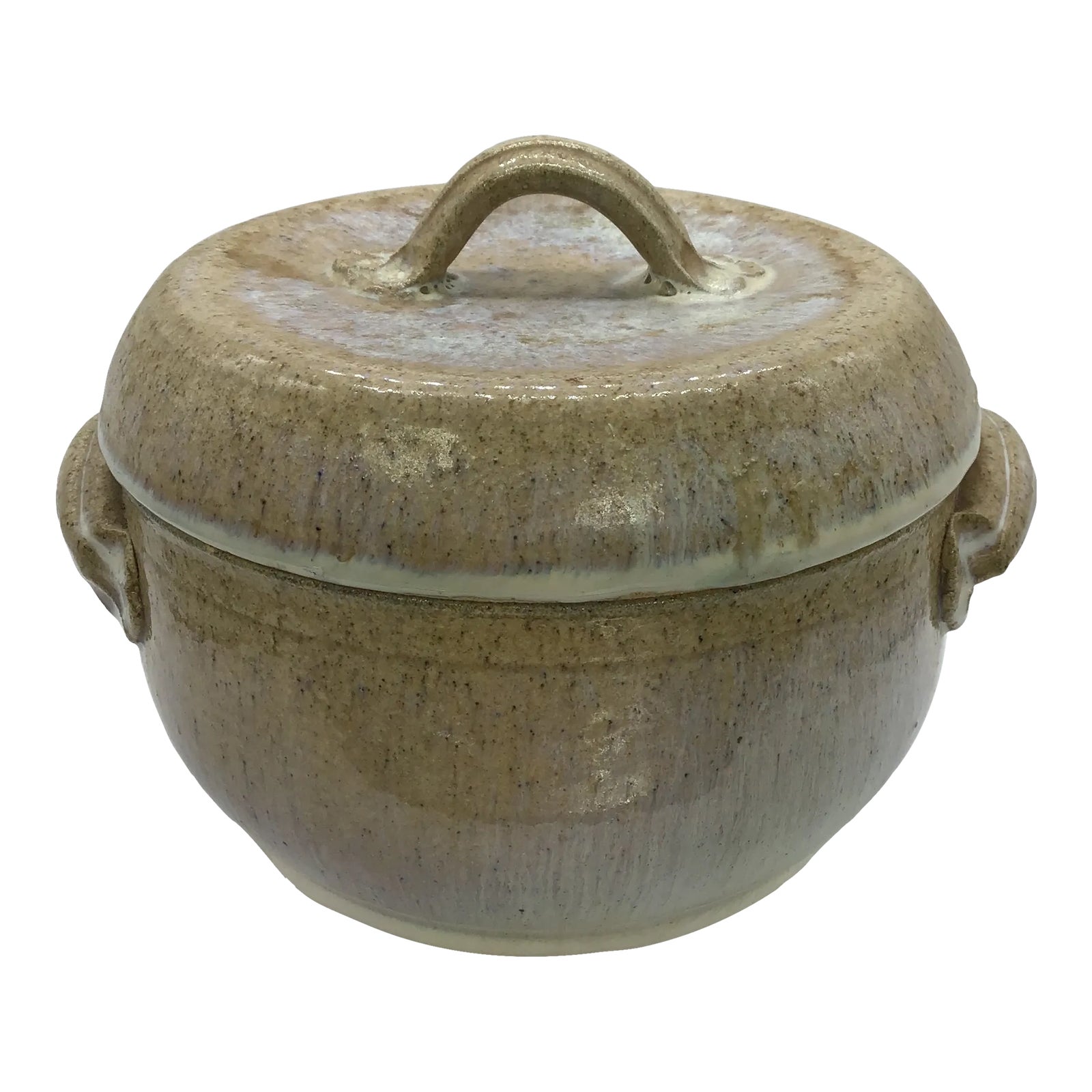 Vintage Ceramic Pottery Lidded Fired Dish 1974 Signed | Chairish