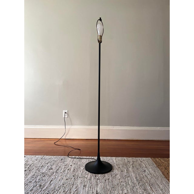 Black Tulip Base Mid Century Floor Lamp in the Style of Eero Saarinen ...