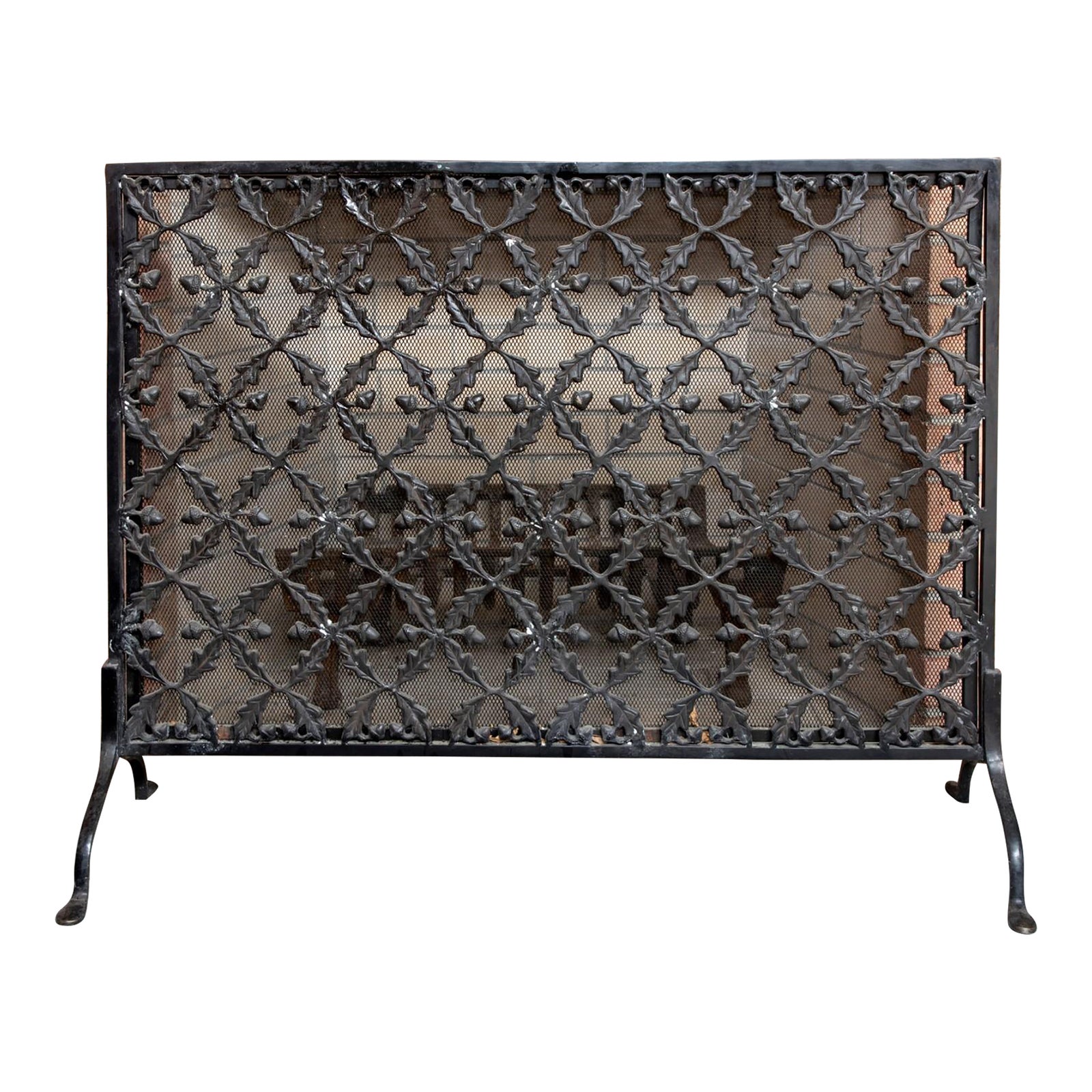 Antique American Wrought Iron Fire Place Screen | Chairish