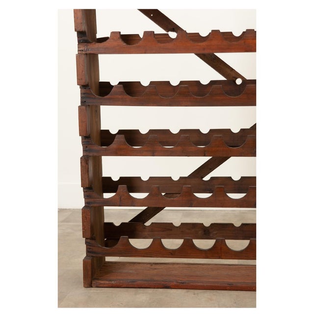 French Vintage Pine Wine Rack | Chairish