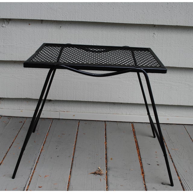 Mid 20th Century Mid Century Metal Mesh Accent Table | Chairish