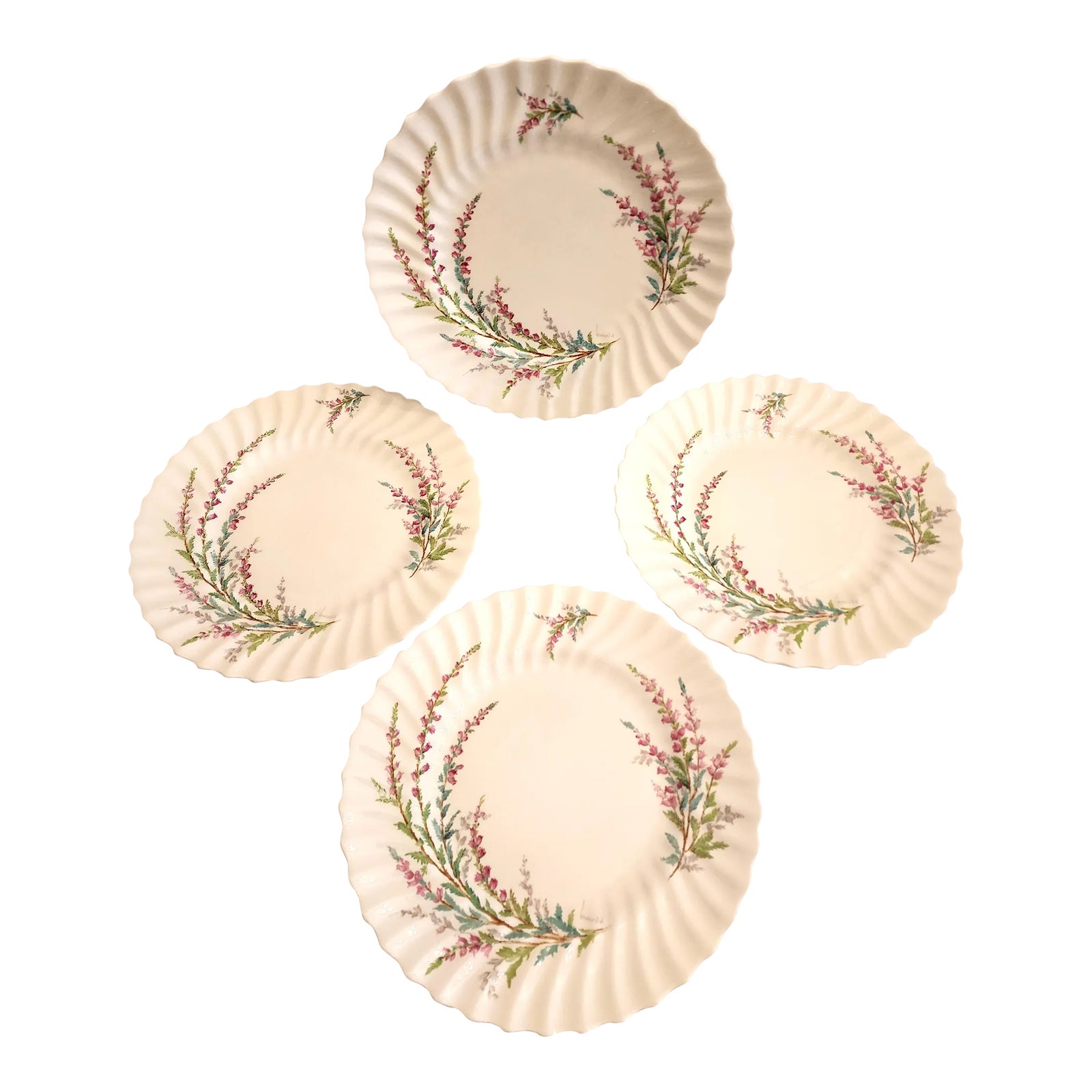 Vintage Royal Doulton Bell Heather Dinner Plates- Set of 4 | Chairish