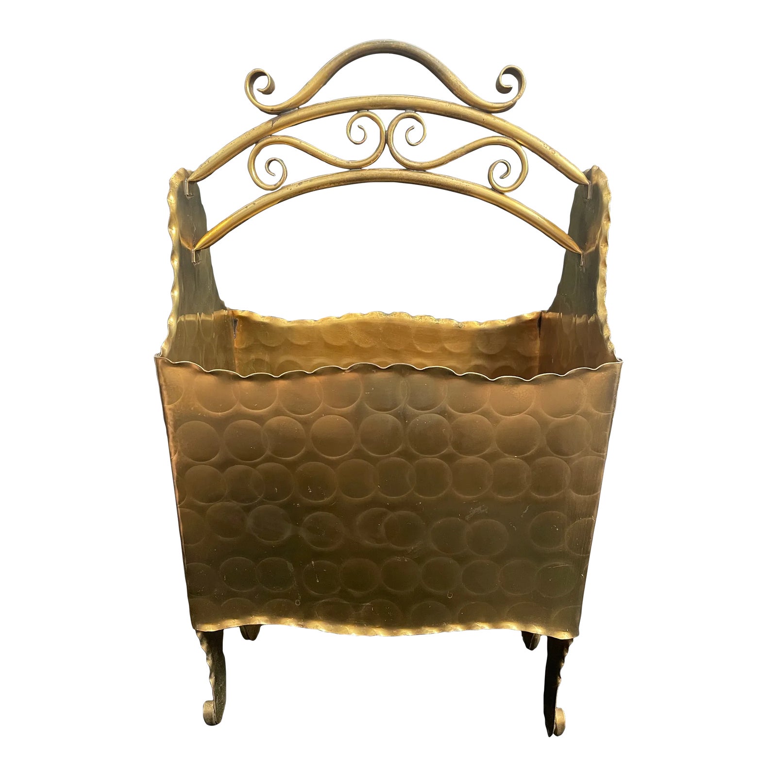 Mid Century Hollywood Regency Gregorian Copper Gold Magazine Holder ...