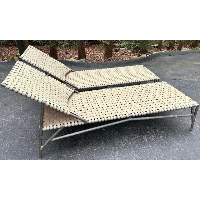 Vintage Pair of Pool Loungers or Day Beds With Bronze Frames | Chairish