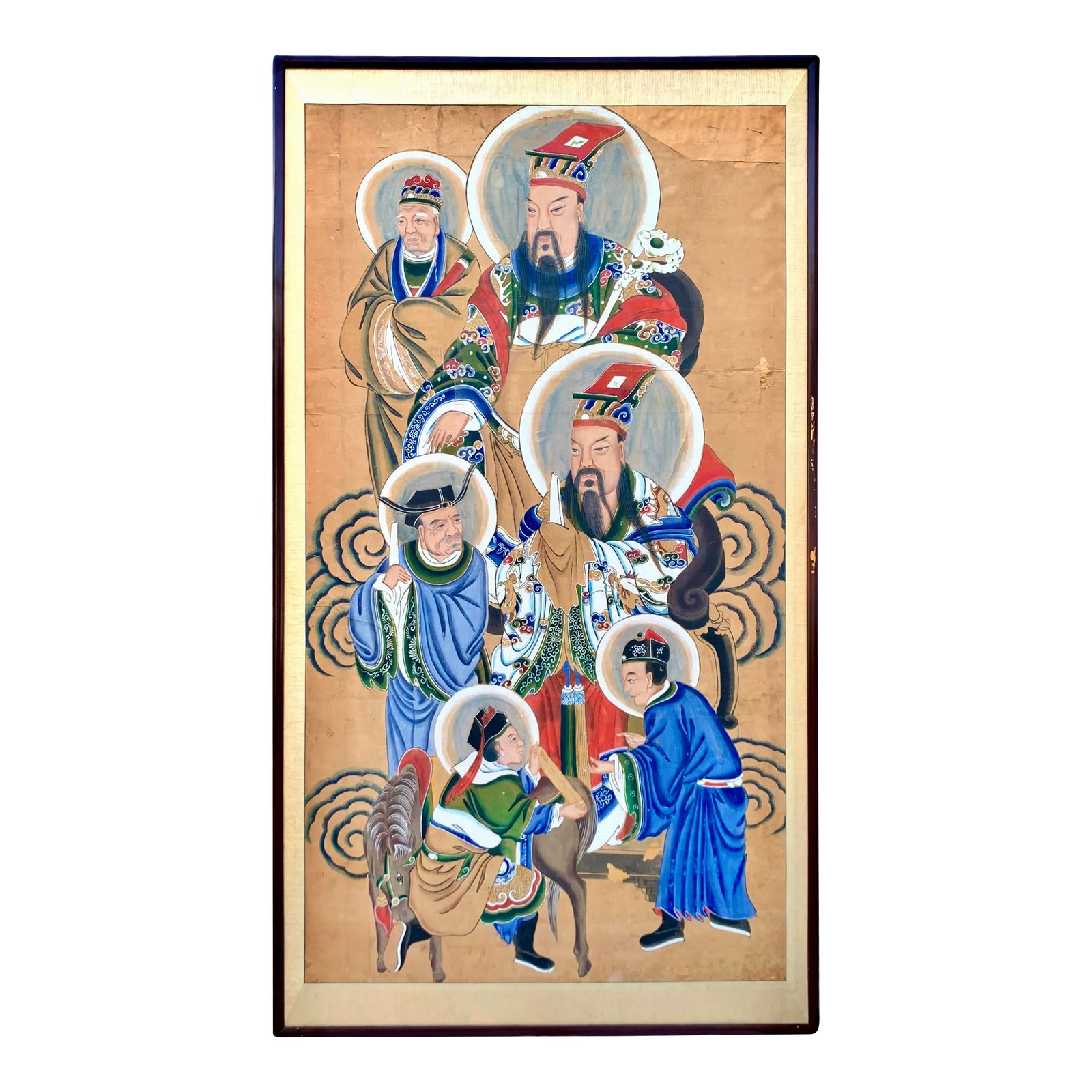 Early 20th Century Chinese Religious Figures Old Asian Folk Art Large ...