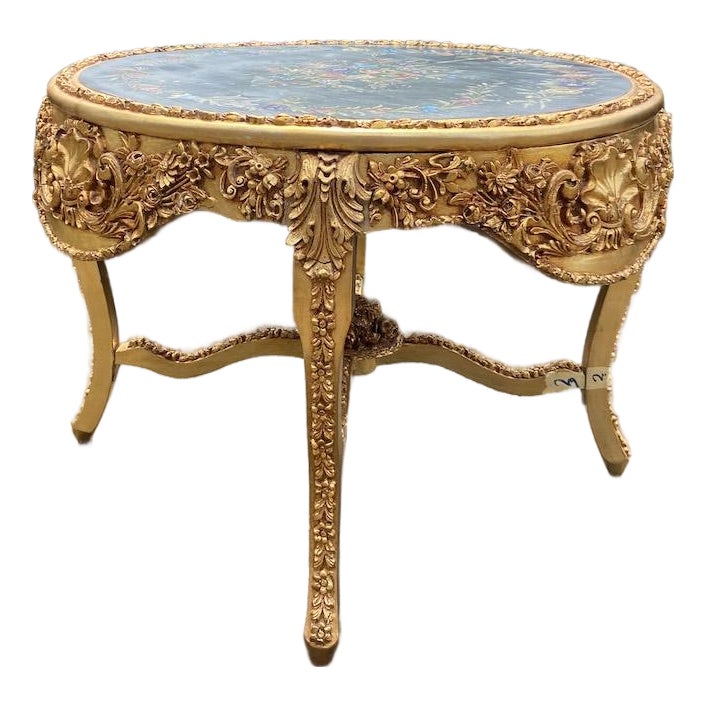 Late 20c Italian Baroque Gold Beech Floral Dining Table – 1 Pc | Chairish