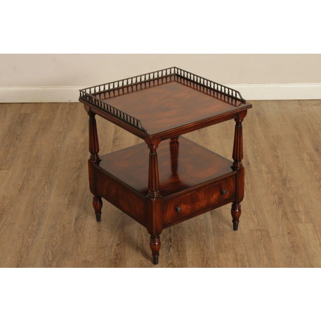 Hickory White Regency Style Mahogany Side Table | Chairish