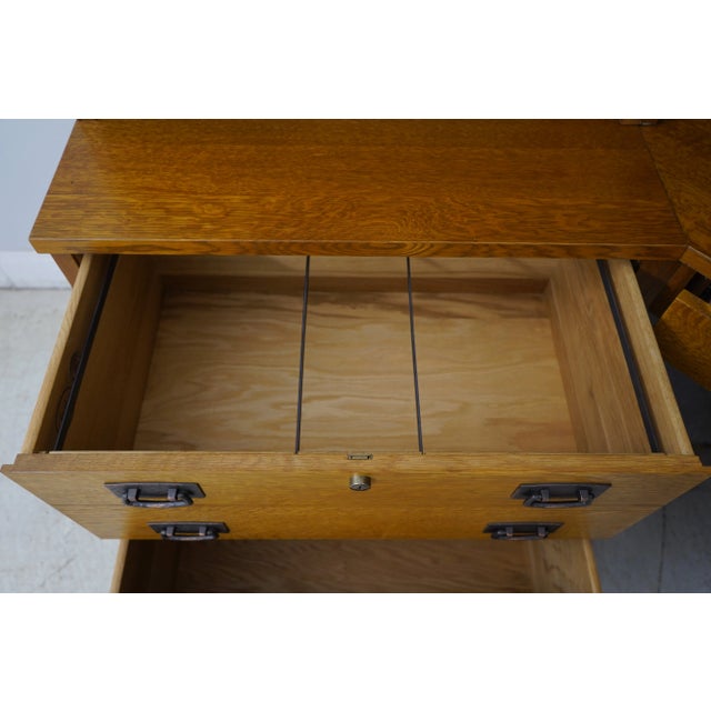 Stickley 6 Piece Mission Oak Corner Computer Desk | Chairish