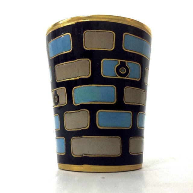 Russian Enameled Gold Vodka Cup | Chairish